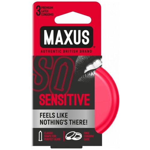 Ультратонкие презервативы в железном кейсе MAXUS Sensitive - 3 шт.