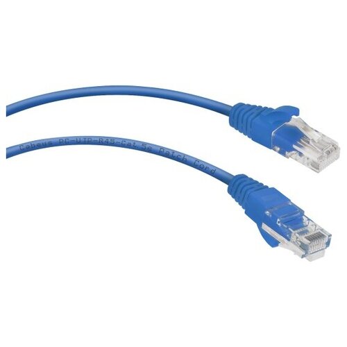 Патч-корд Cabeus U/UTP PC-UTP-RJ45-Cat.5e-0.5m-BL категория 5е, 2xRJ45/8p8c, неэкранированный, синий, PVC, 0.5м