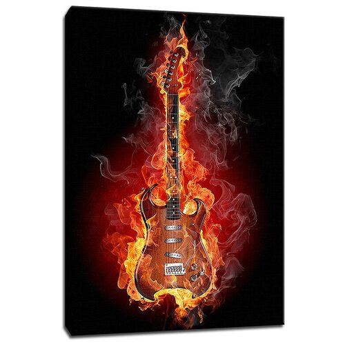 Картина Уютная стена "Горящая электро гитара" 40х60 см