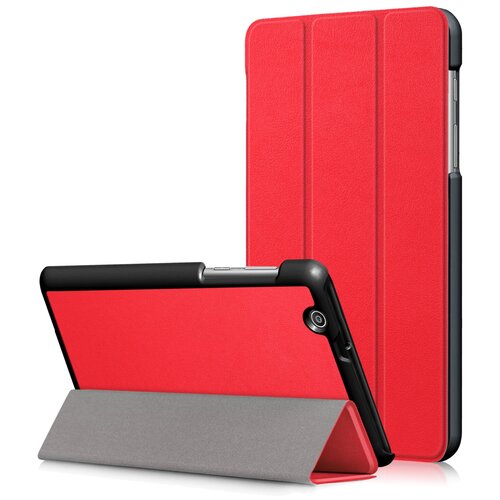 Чехол-обложка MyPads для Lenovo Tab 4 10 Plus TB-X704L/ F тонкий умный кожаный на пластиковой основе с трансформацией в подставку красный