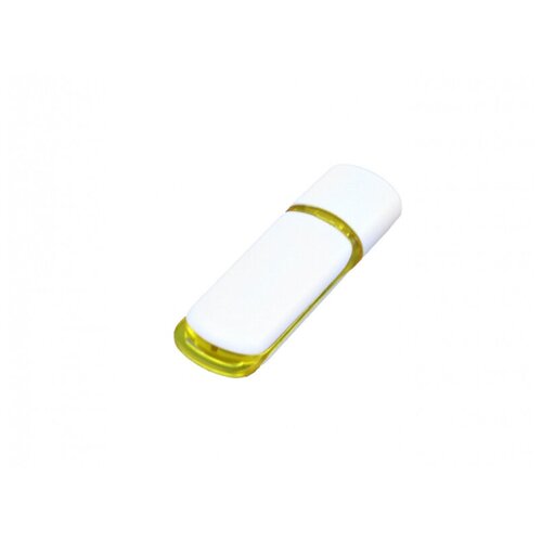 Промо флешка пластиковая с цветными вставками (128 Гб / GB USB 3.0 Желтый/Yellow 003 В Москве в упаковке под блистер)