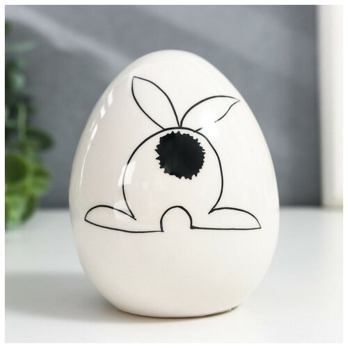 SUI Сувенир керамика яйцо "Заячий хвостик" 6,3х6,3х9 см