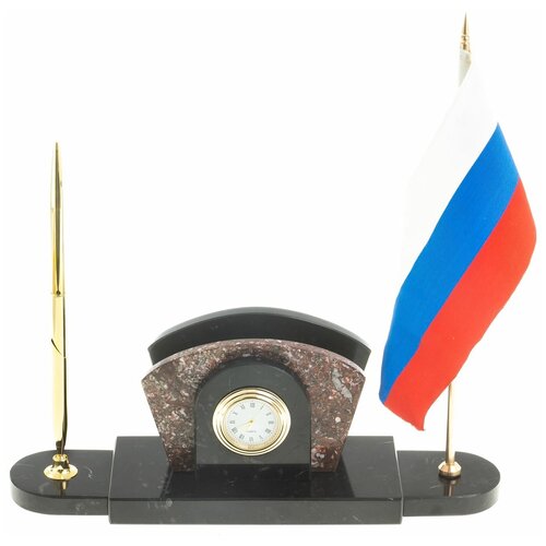 Визитница Уральский сувенир, красный, коричневый