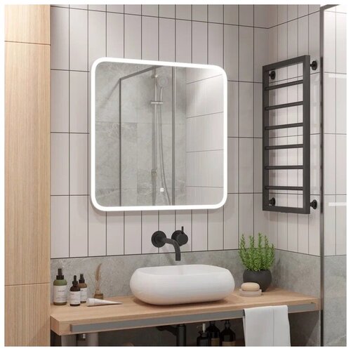 Зеркало для ванной комнаты Uperwood Foster 80*80 см, LED подсветка, сенсорный выключатель, антизапотевание