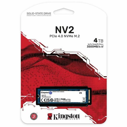 Накопитель SSD M.2 2280 PCIe NVMe 4.0 x4 4000Гб Kingston NV2 ( SNV2S/4000G )