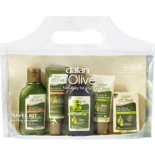 Dalan D'Olive MINI Дорожный набор: Шампунь + Кондиционер для волос + Крем + Мыло