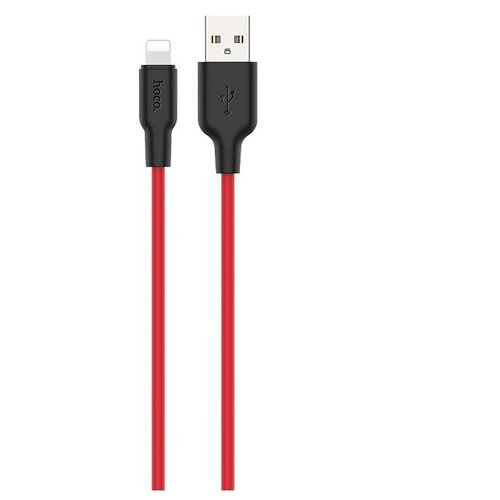 Кабель Hoco X21 Plus USB - Lightning, 2 м, 1 шт., черный/красный