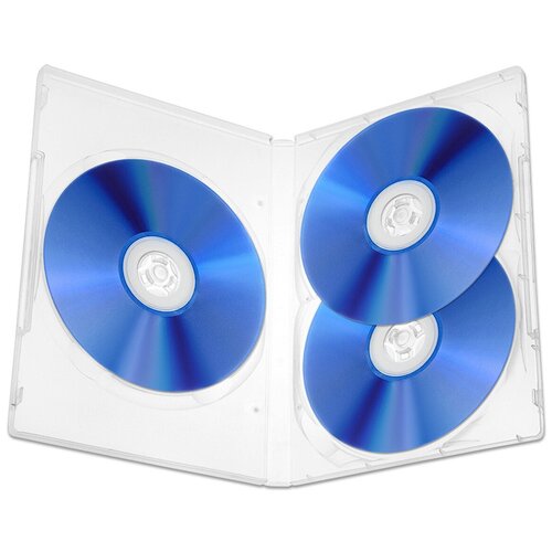 Коробка DVD Box для 3 дисков, 14мм полупрозрачная (без вставки), упаковка 50 шт.