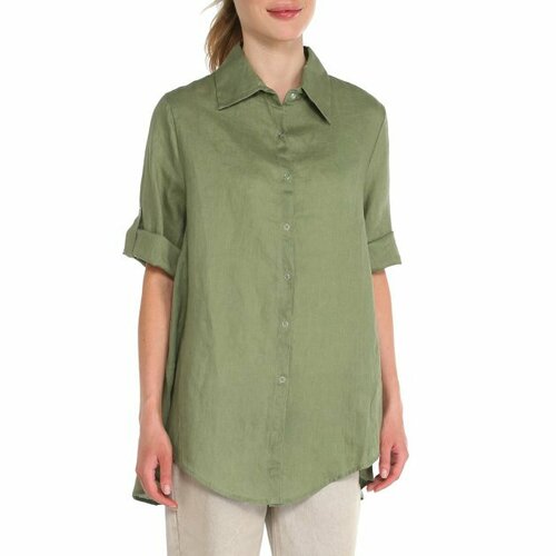 Рубашка Maison David, размер 2XS, серо-зеленый