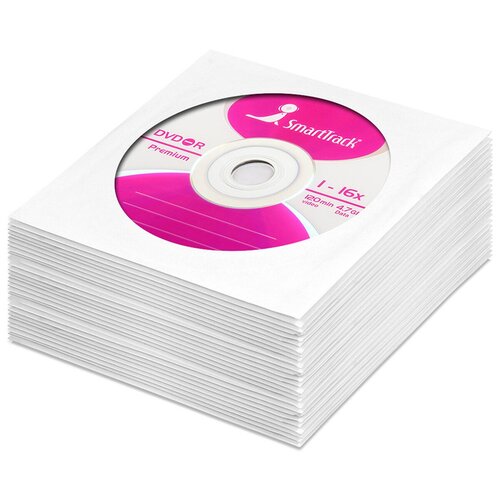 Диск SmartTrack DVD-R 4,7Gb 16x в бумажном конверте с окном, 25 шт