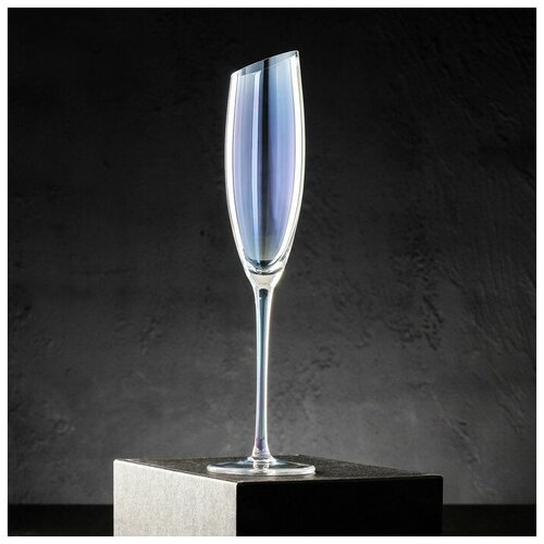 Magistro Бокал стеклянный для шампанского Magistro «Иллюзия», 180 мл, 5,5×27,5 см, цвет перламутровый