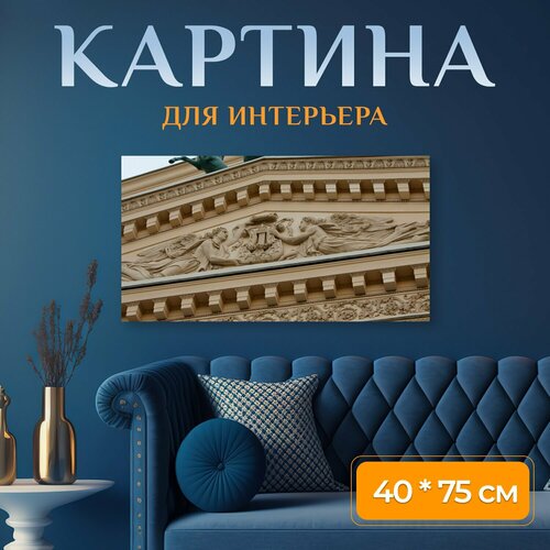 Картина на холсте "Москва, россия, советский союз" на подрамнике 75х40 см. для интерьера