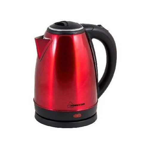 Чайник электрический HOMESTAR HS-1010 1,8л, 1500 Вт, нержавеющая сталь/красный