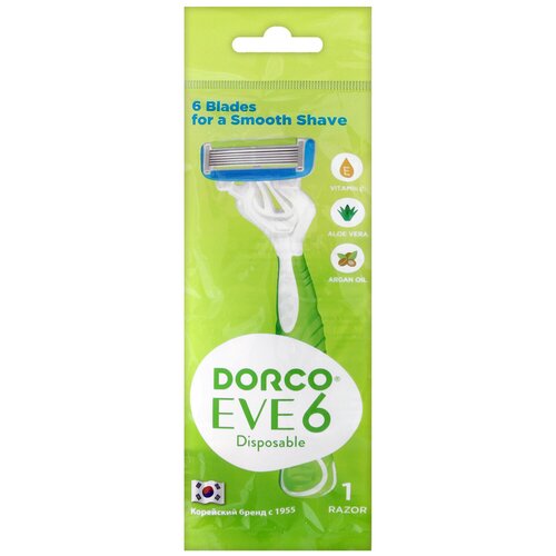 Dorco Eve 6 / Shai 6 бритвенный станок, 1 шт., с 1 сменным лезвием в комплекте
