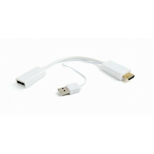 Аксессуар Gembird Cablexpert HDMI - DisplayPort HD19M+USBxHD20F White DSC-HDMI-DP-W