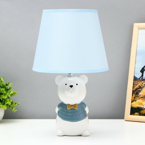 Настольная лампа "Мишка" Е14 40Вт бело-голубой 20х20х32 см 9335335