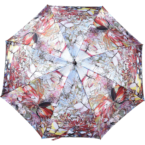 Зонт-трость ZEST, полуавтомат, купол 105 см, 8 спиц, система «антиветер», для женщин, серебряный, розовый