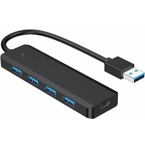 Разветвитель USB3.0 Gembird UHB-C414 хаб - концентратор 4 порта USB3.0 с дополнительным питанием Type C . кабель19см
