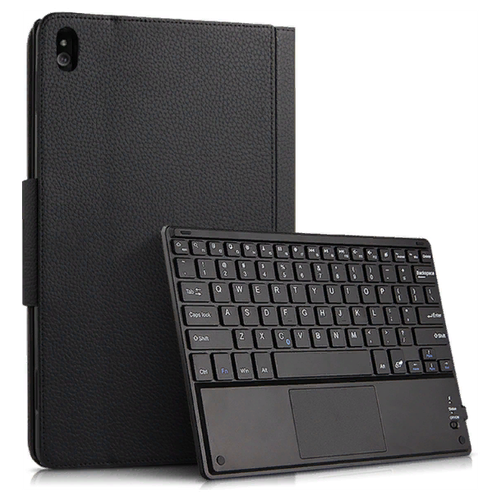 Клавиатура MyPads для Lenovo Tab P10 TB-X705F/ N/ M10 TB-X605F/ M съемная беспроводная Bluetooth в комплекте c кожаным чехлом и пластиковыми накл.