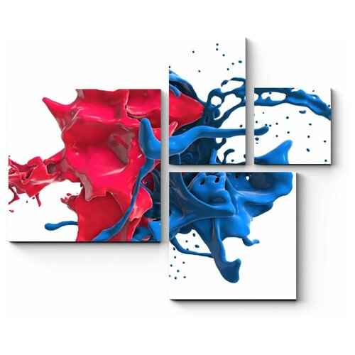 Модульная картина Синее и красное 132x110