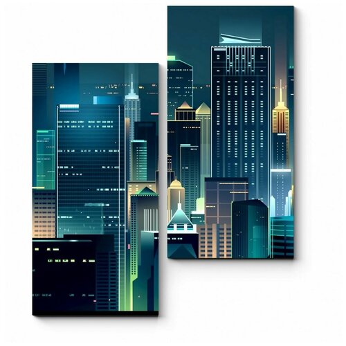 Модульная картина Ночной город70x88