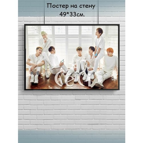 Постер, плакат на стену "BTS" 49х33 см