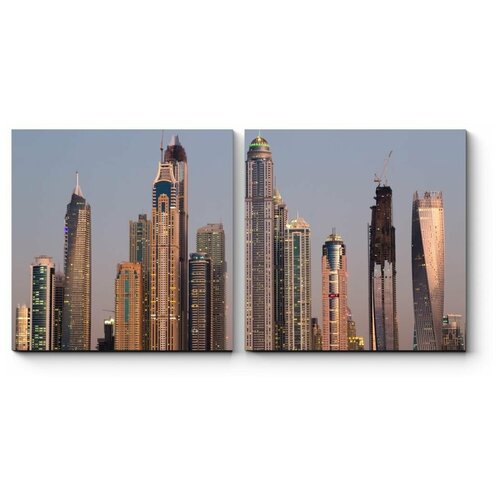 Модульная картина Небоскребы сияющего Дубая 190x95