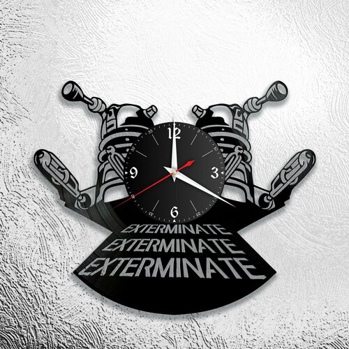 Настенные часы из виниловой пластинки с изображением персонажей компьютерной игры Exterminate