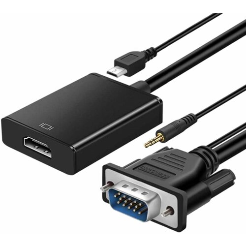 Переходник из VGA в HDMI +3,5 звук пит. 5V 1A