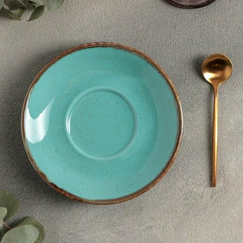 Блюдце для чайной чашки Turquoise, d=16 см, цвет бирюзовый (комплект из 3 шт)