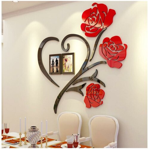 Панно настенное КНР декоративное, "Розы", с фоторамками, 0,5х0,5 м