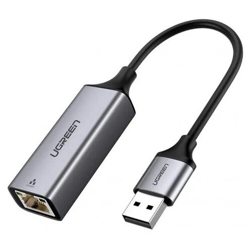 Сетевая карта Хаб USB Ugreen CM209 USB to RJ45 Ethernet Adapter Aluminum Case Space Gray 50922