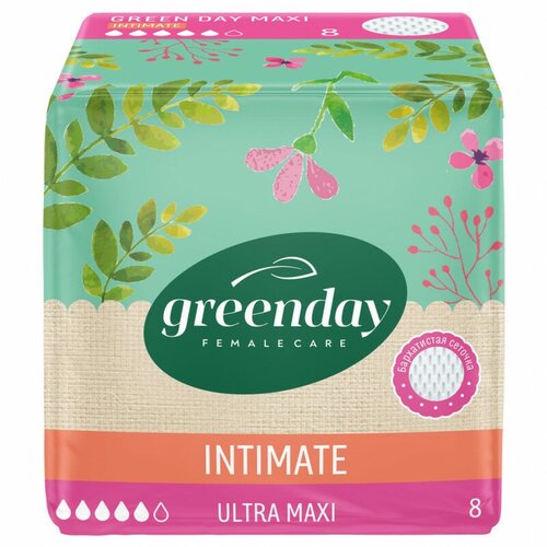 Прокладки женские "Green Day. Ultra Maxi Dry" (8 штук)