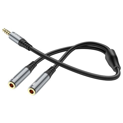 Разветвитель Hoco UPA21 jack 3.5 (m) - 2 x jack 3.5 (f), 0.25 м, 1 шт., черный