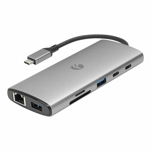 Адаптер Vcom Type-C - PD + 2xUSB-C + 2xUSB-A + 2xHDMI + RJ45 + SD + TF CUE68