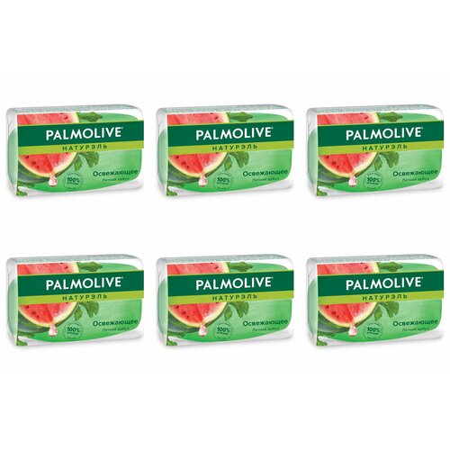 Palmolive Мыло туалетное твердое Натурэль Освежающее с летним арбузом, 90 г, 6 шт