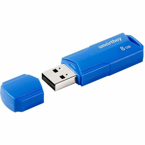 Флешка Smartbuy 8GBCLU-BU, 8 Гб, USB2.0, чт до 25 Мб/с, зап до 15 Мб/с, синяя (комплект из 3 шт)