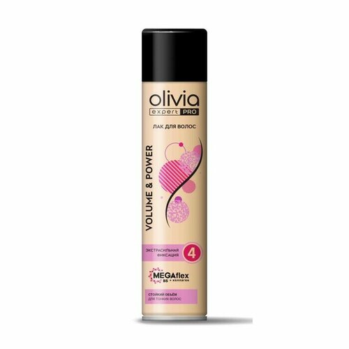 Лак для волос экстрасильная фиксация OLIVIA EXPERT PRO стойкий объем, 300 мл (комплект из 4 шт)