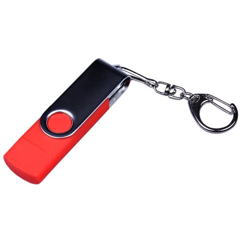Флешка Фламенко с USB Type-C (64 Гб / GB USB 2.0/USB Type-C Красный/Red OTG_TC_030 для телефона)