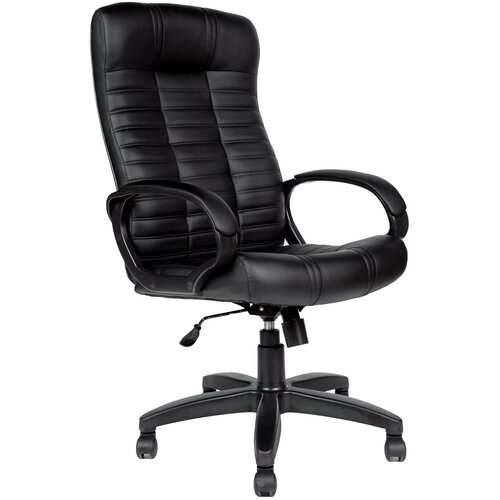 Компьютерное кресло Евростиль Атлант Soft офисное, обивка: натуральная кожа, цвет: черный