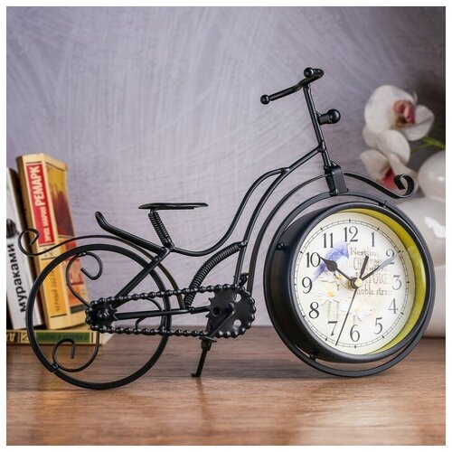 --- Часы настольные "Велосипед ретро", плавный ход, 23 х 33 см, d11 см