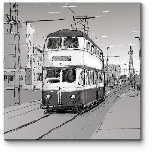 Модульная картина Лондонский трамвай 40x40
