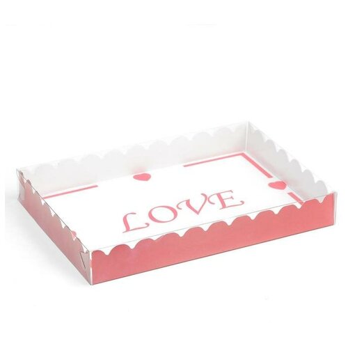 Коробочка для печенья с PVC крышкой "С любовью", 22 х 15 х 3 см