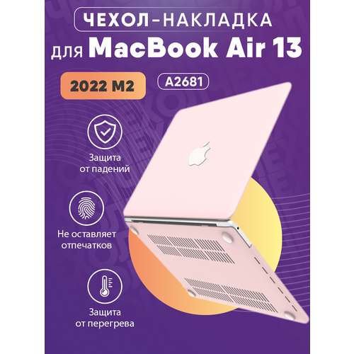 Чехол-накладка для MacBook Air 13,6 (2022) M2 A2681 розовый