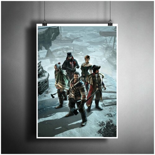 Постер плакат для интерьера "Игра Assassin's Creed III. Компьютерная игра Ассасин Крид 3" / Декор дома, офиса, комнаты, квартиры A3 (297 x 420 мм)