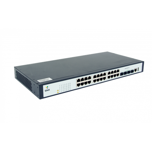 SNR Управляемый коммутатор уровня 2, 24 порта 10/100/1000Base-T, 4 порта 1/10G SFP+