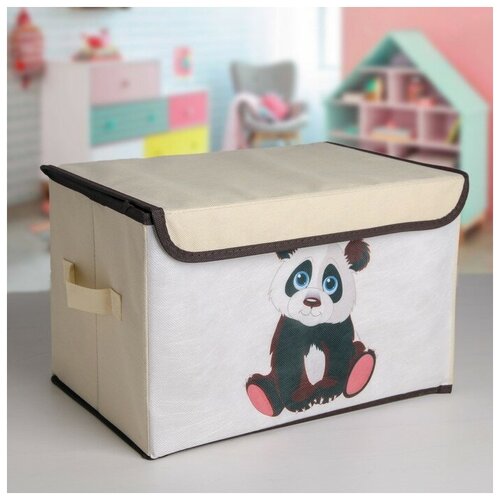 --- Короб для хранения с крышкой "Малыш панда", 38х25х24 см