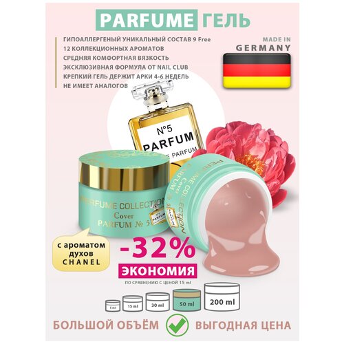 Nail Club professional Парфюмированный камуфлирующий гель для моделирования ногтей Cover PARFUM №5, 50 мл.