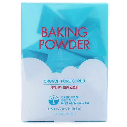 Etude скраб для лица Baking Powder Crunch Pore Scrub для сужения пор с содой в пирамидках, 7 г, 24 шт.