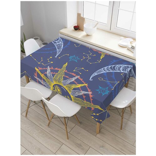Скатерть прямоугольная JoyArty на кухонный стол "Звездные созвездия" из оксфорда, 180x145 см